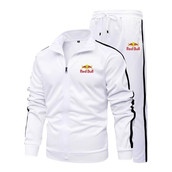 Shirts | Mens Red Bull Logo Embroidered Tracksuit White | Poshmark
